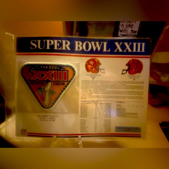 Wall Decor | Super Bowl Xxiii San Francisco 49ers Cincinnati Bengals 4 Patch Jerry Rice Mvp ...